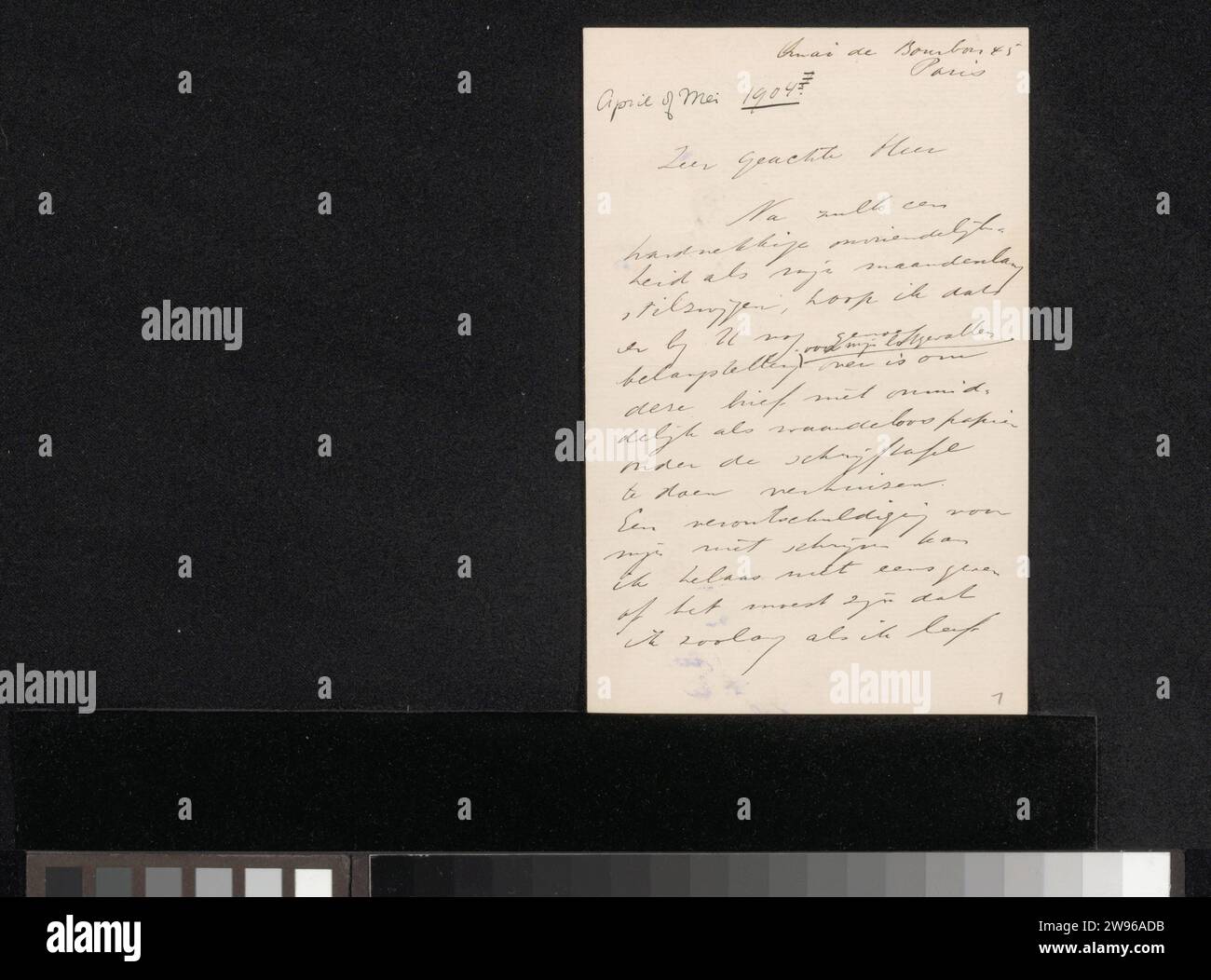 Letter to Jan Veth, Herman Lugt, 1891 - 1925 letter Dated 1904 in a ...