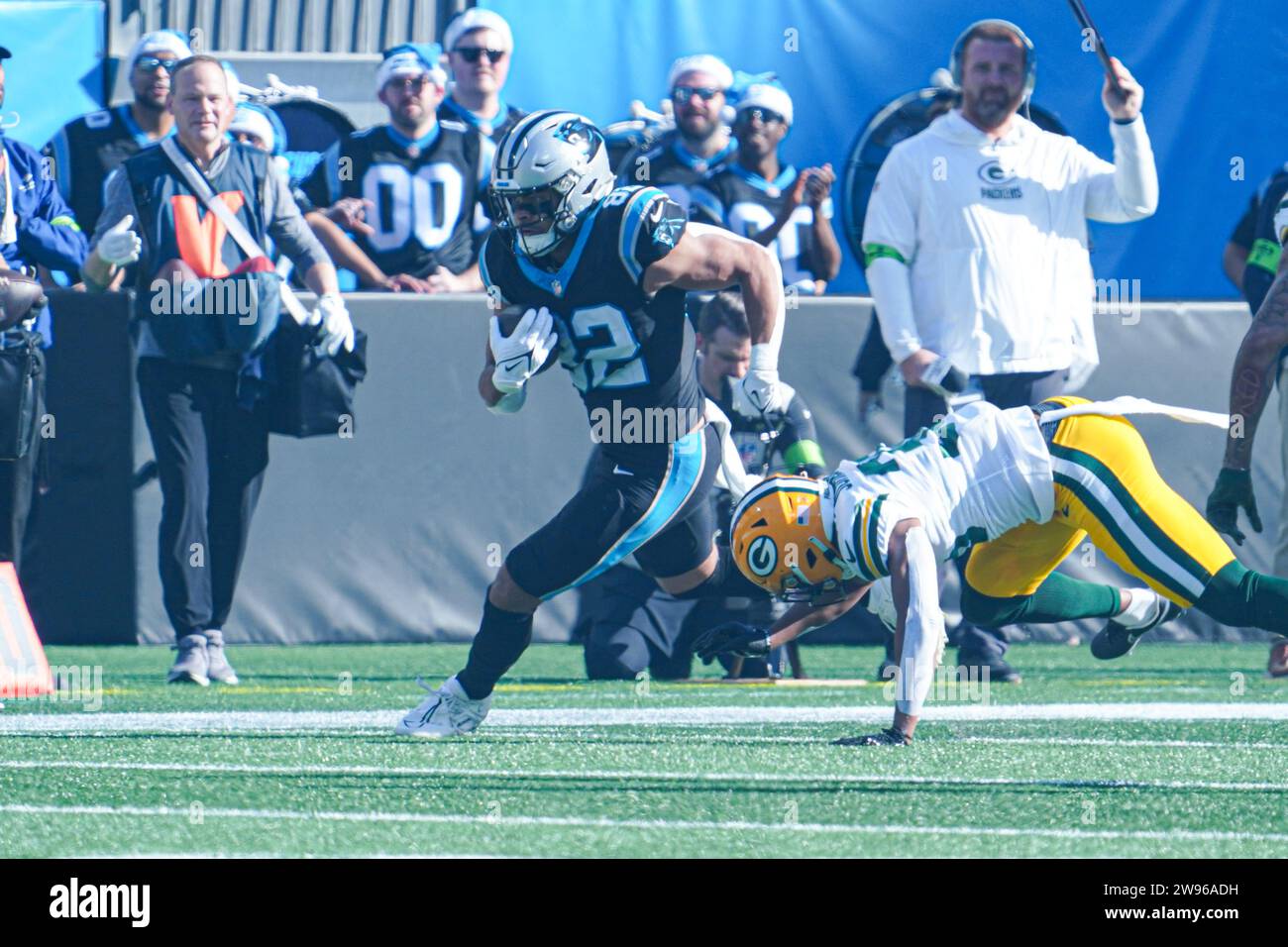 Charlotte, North Carolina, USA, December 24, 2023, Carolina Panthers Tight End Tommy Tremble #32 ...