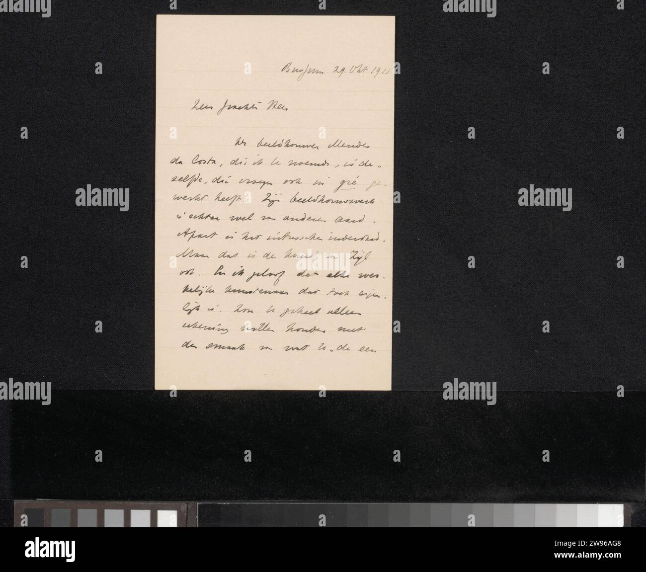 Letter to Anonymous, Jan Veth, 1911 letter Bussum ink writing ...