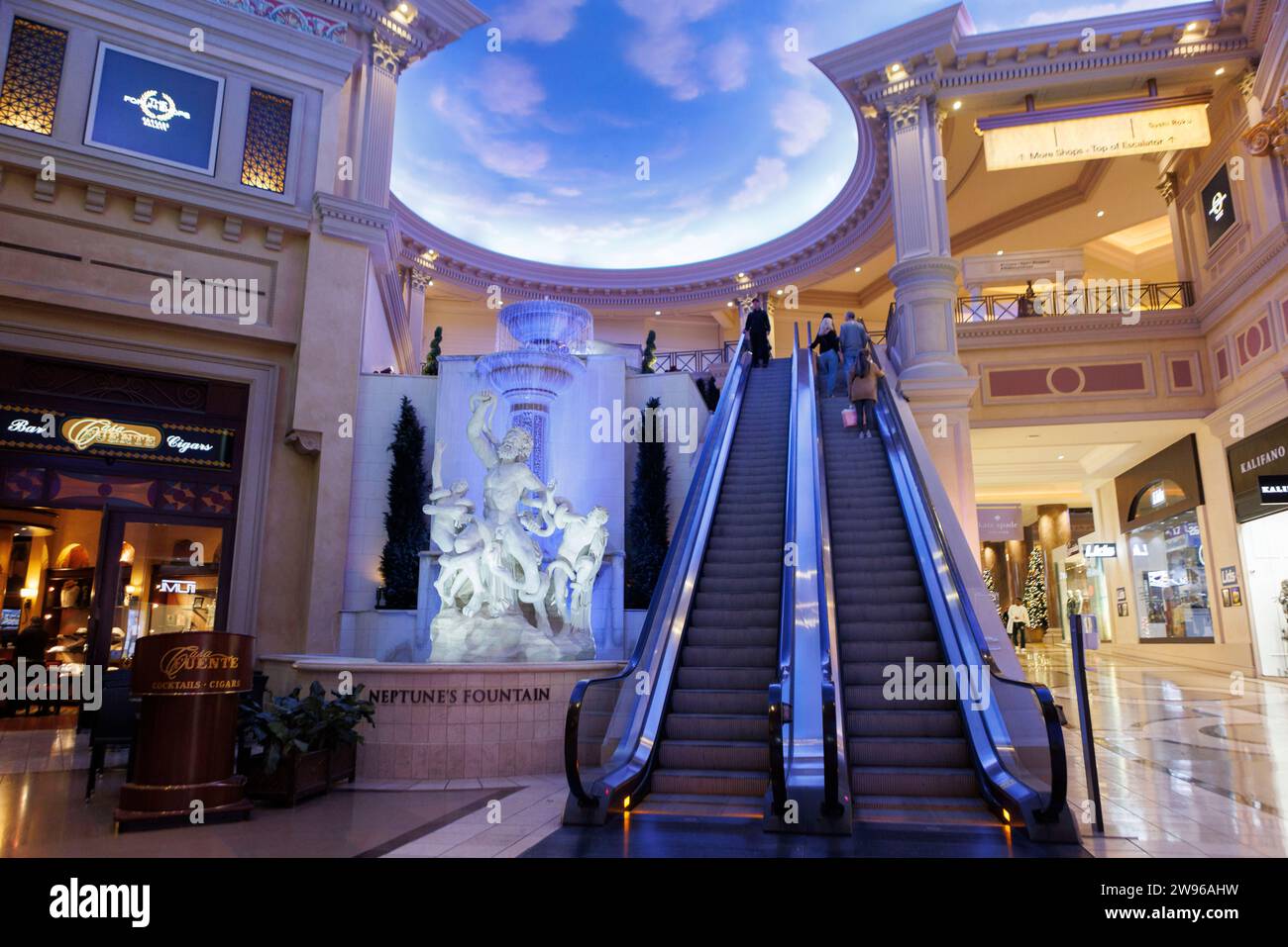 A general view of Neptunes Fountain inside The Forum Shops at Caesars ...