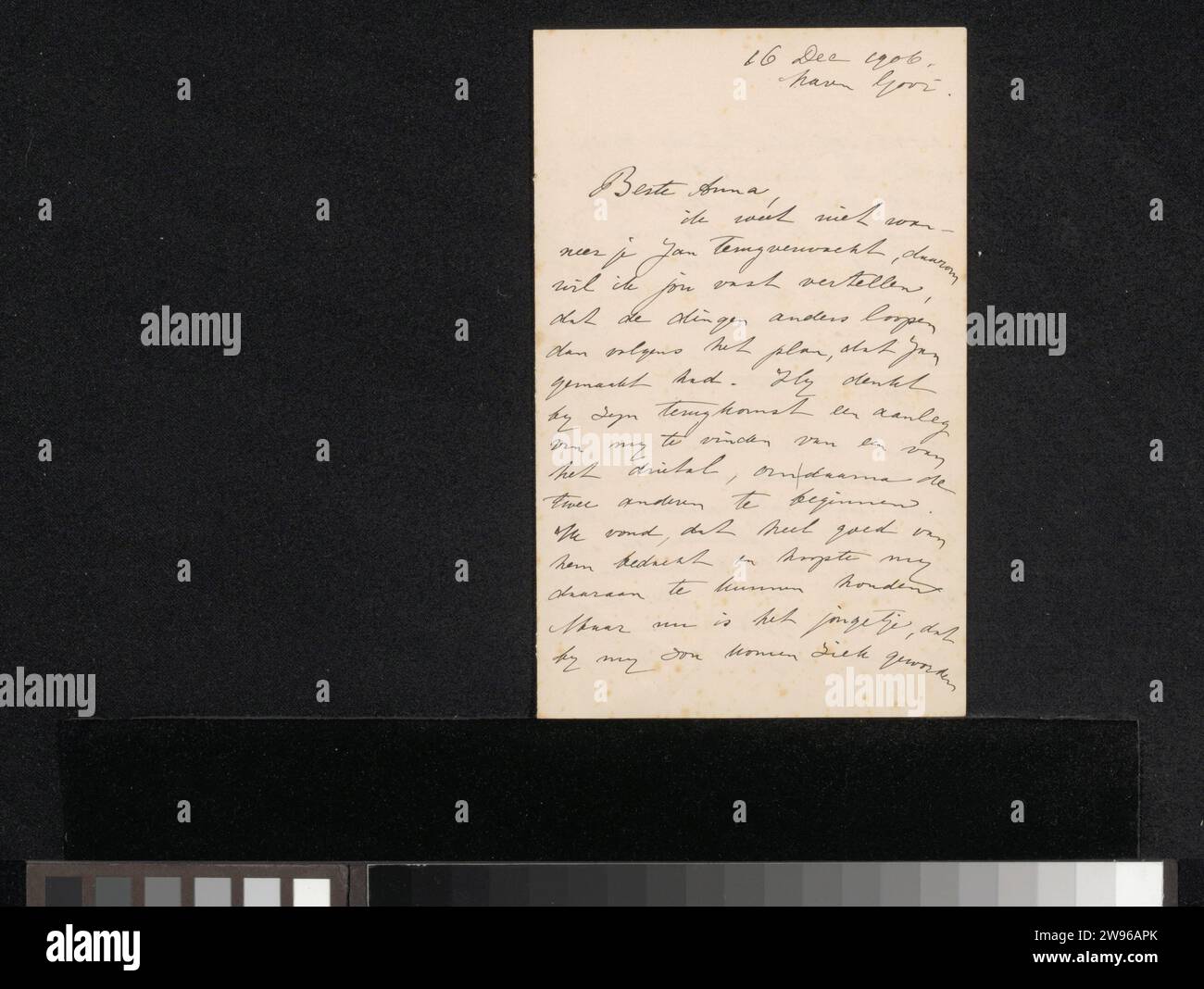 Letter to Anna Dorothea Dirks, Wally Moes, 1906 letter Throw it paper ...