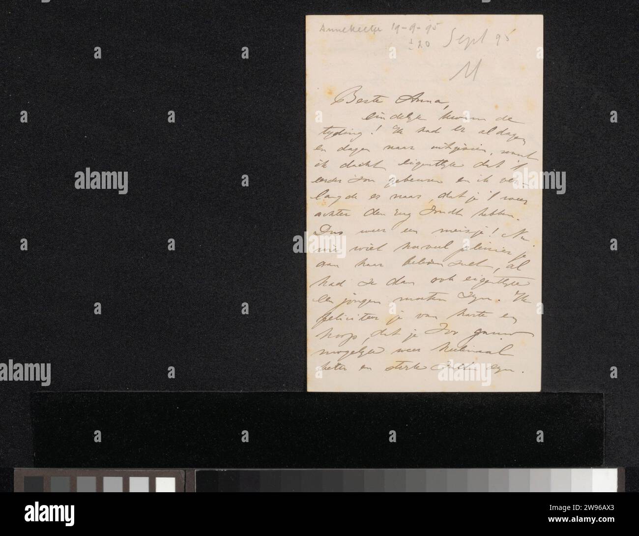 Letter to Anna Dorothea Dirks, Wally Moes, 1873 - 1918 letter Dated 20 ...