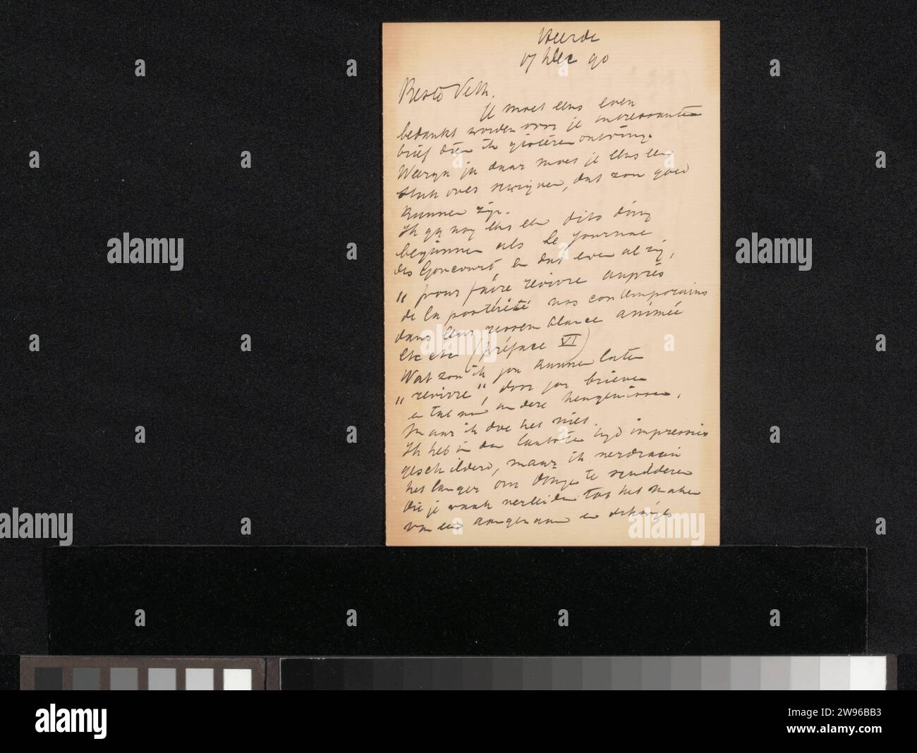 Letter to Jan Veth, Richard Nicolaüs Roland Holst, 1890 letter Heerde ...