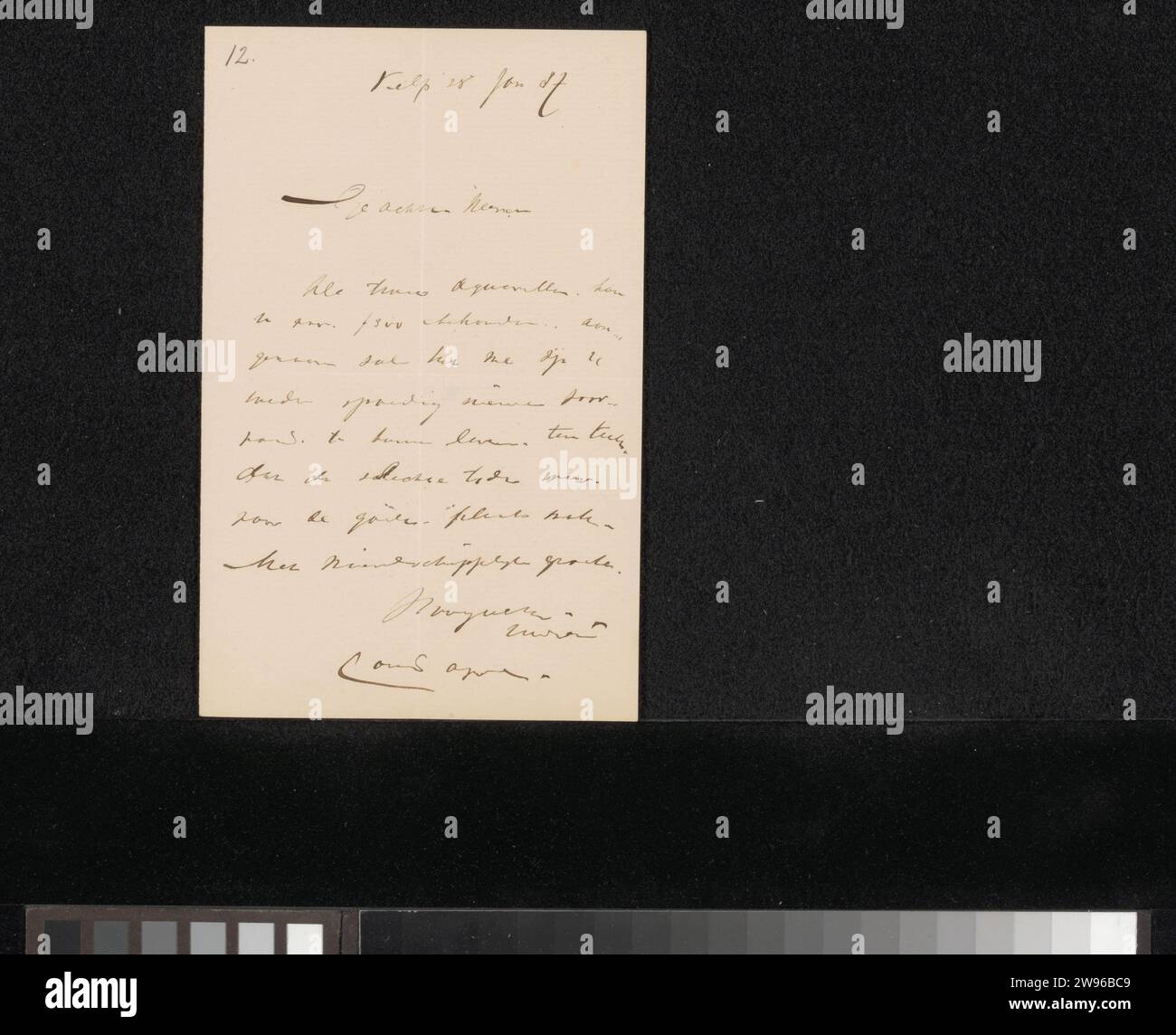 Letter to Frans Buffa and Sons, Louis Apol, 1887 letter Velp paper. ink ...