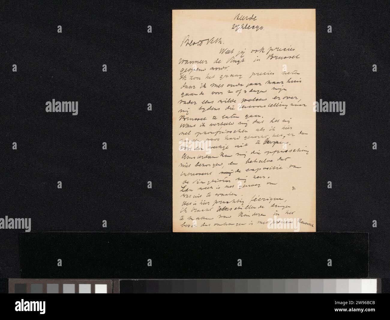 Letter to Jan Veth, Richard Nicolaüs Roland Holst, 1890 letter Heerde ...
