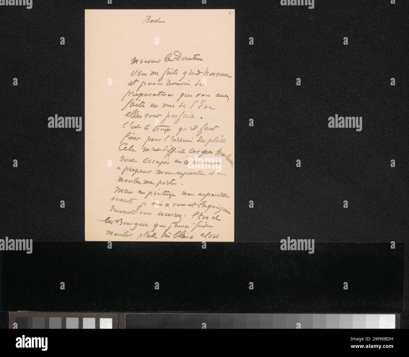 Letter to Pieter Haverkorn van Rijsewijk, Auguste Rodin, 1900 letter ...