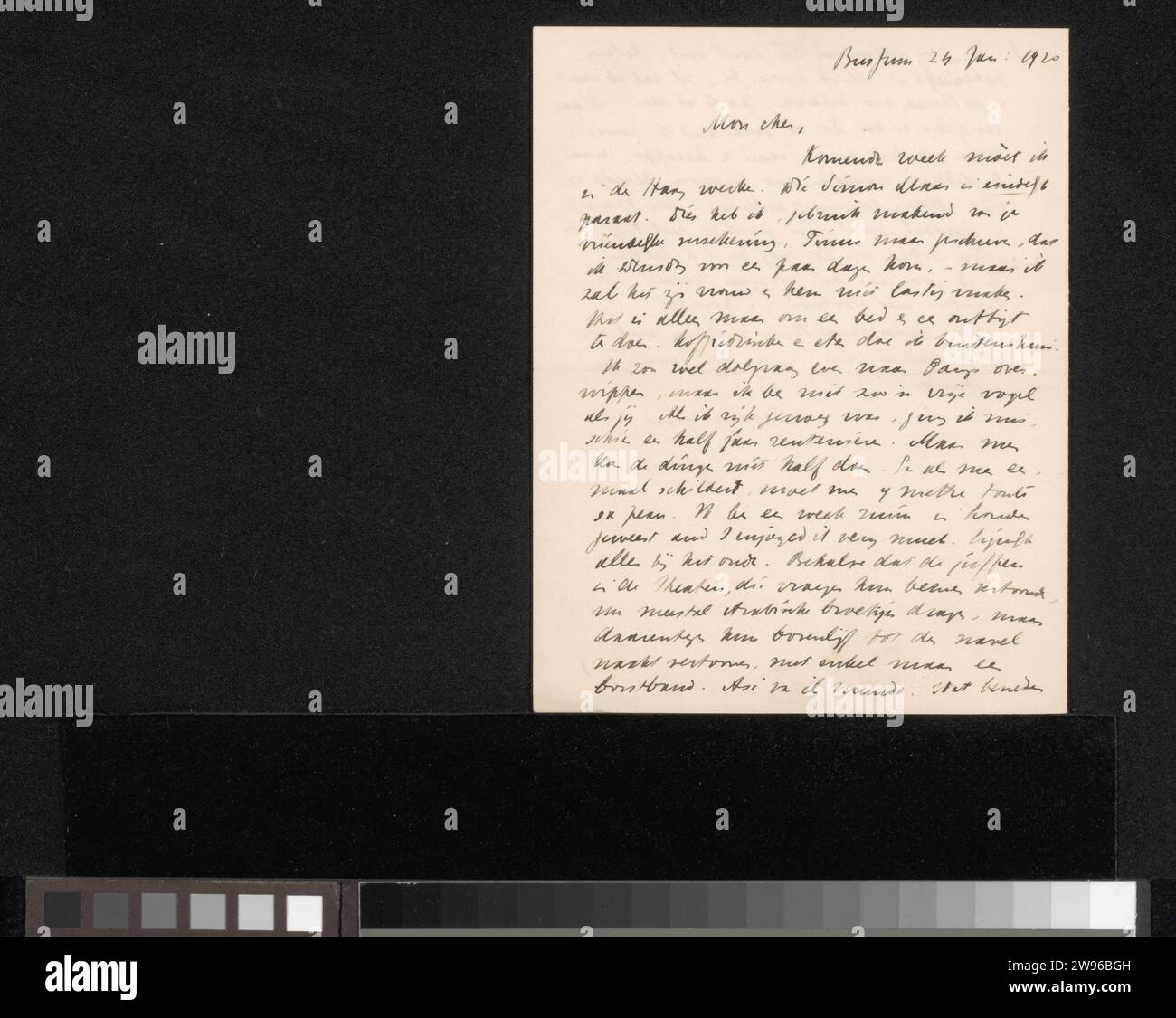 Letter to Isaac Israels, Jan Veth, 1920 letter Bussum paper. ink ...