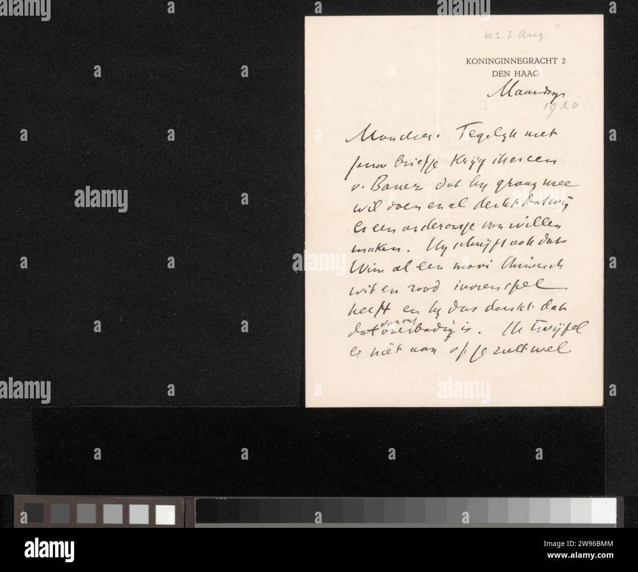 Letter to Jan Veth, Isaac Israels, 1875 - 1925 letter Dated 1920 in a ...