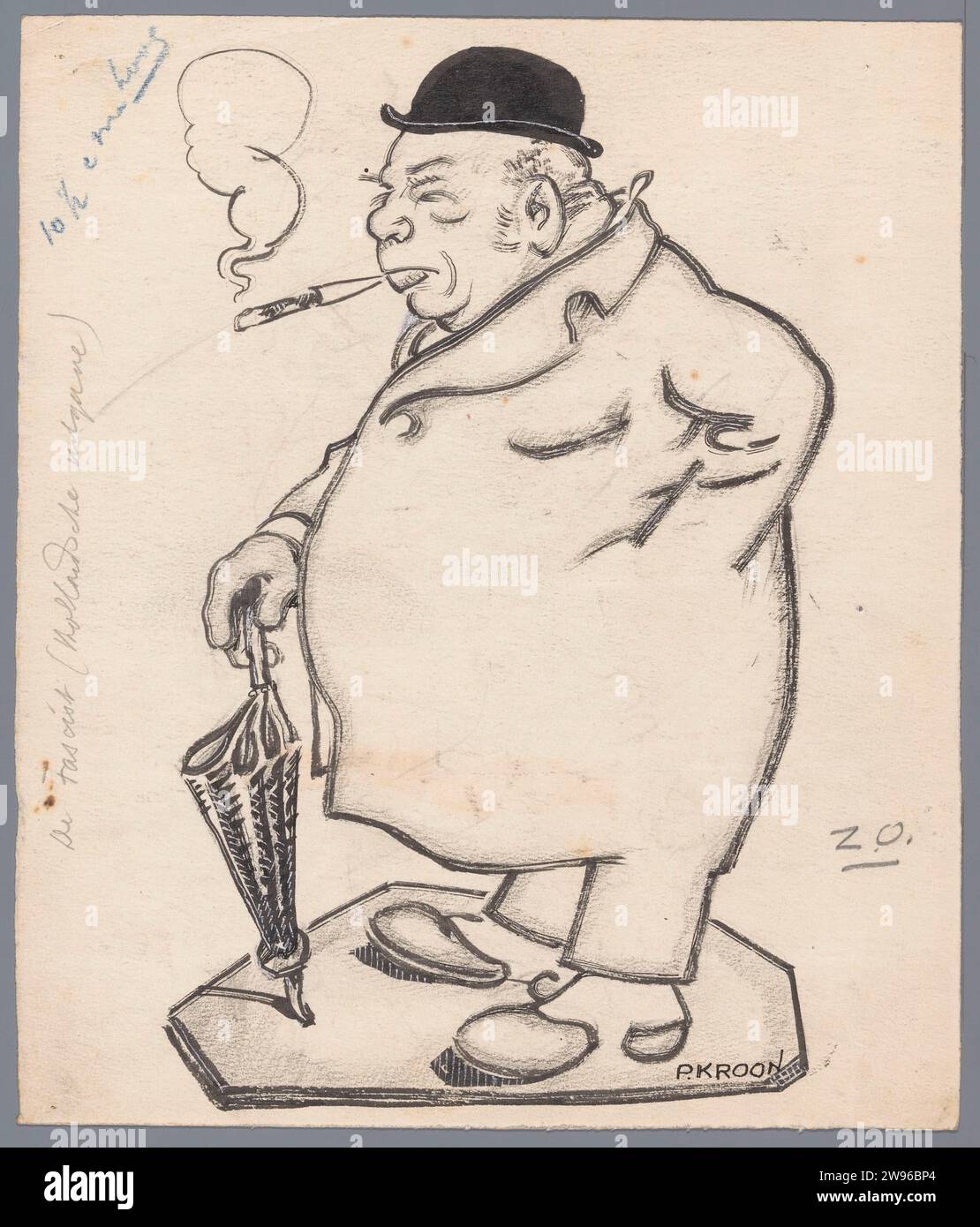 Statue of the Dutch fascist, Patricq Kroon, 1920 - 1940 drawing Big man ...