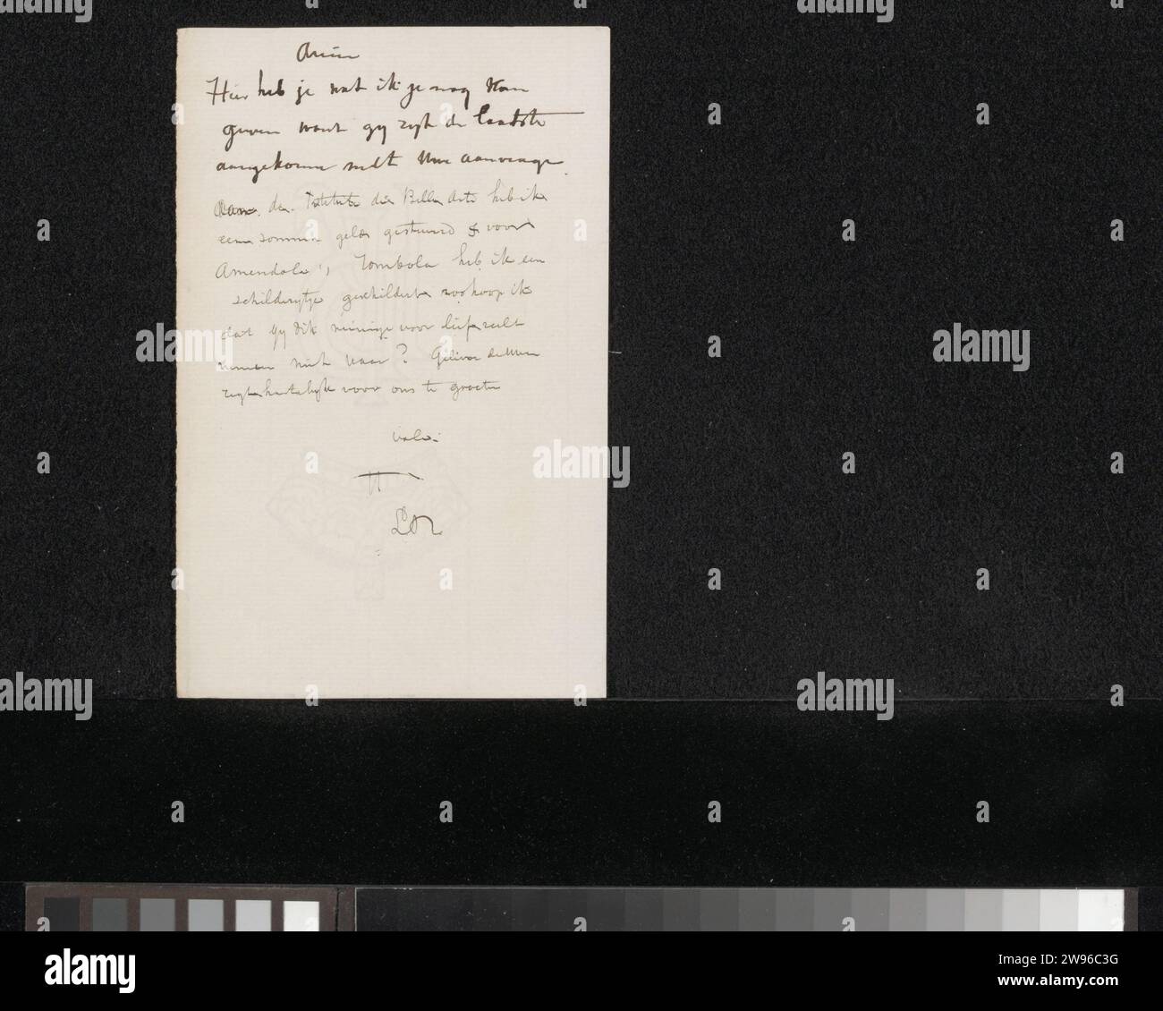 Letter to Carel Vosmaer, Lourens Alma Tadema, 1846 - 1888 letter paper ...