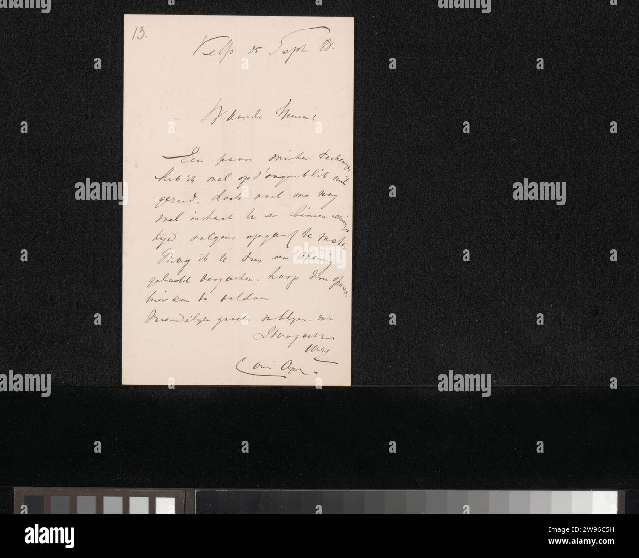 Letter to Frans Buffa and Sons, Louis Apol, 1888 letter Velp paper. ink ...
