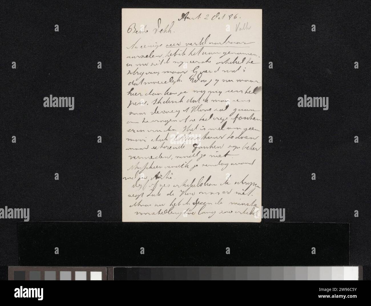 Letter to Jan Veth, Maurits van der Valk, 1886 letter Amsterdam paper ...