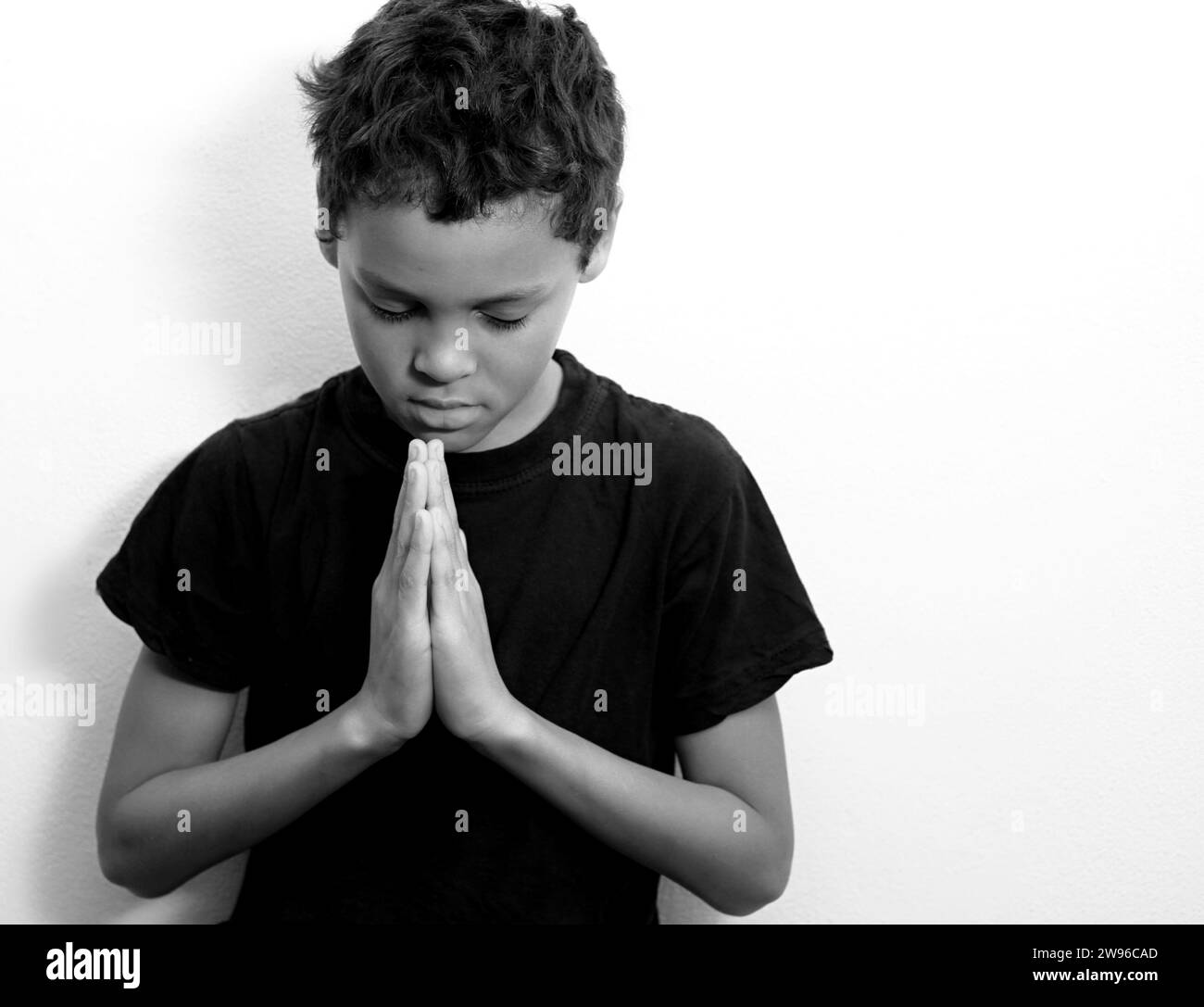 boy praying in poverty on the floor stock image with no help crying ...