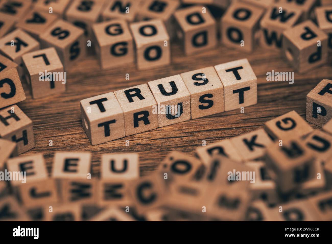 Trust symbol, The word Trust arranged among scattered letters, Business ...