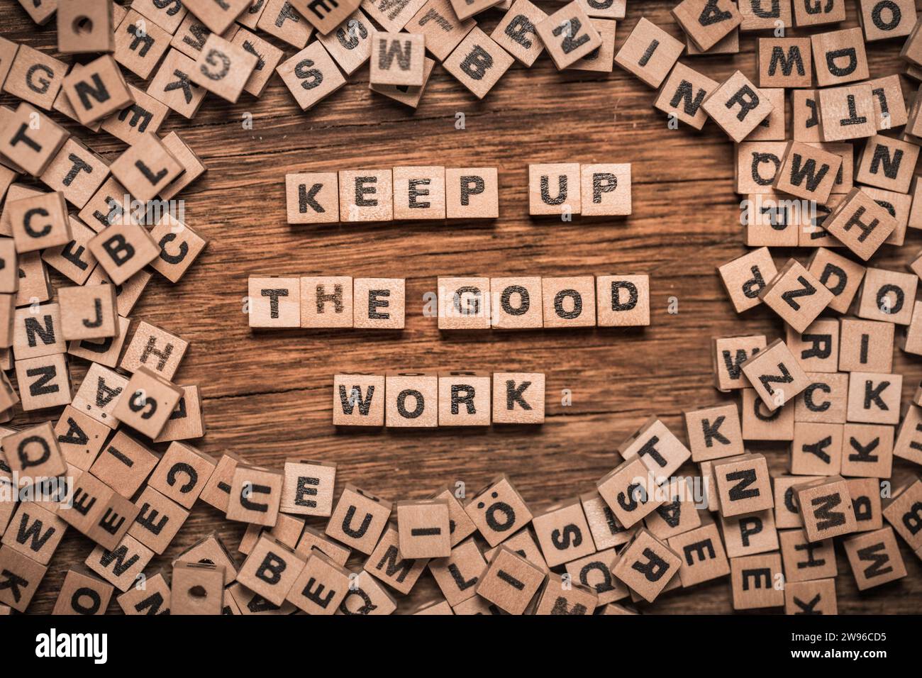 Keep up the good work symbol, Conceptual slogan made of scattered ...