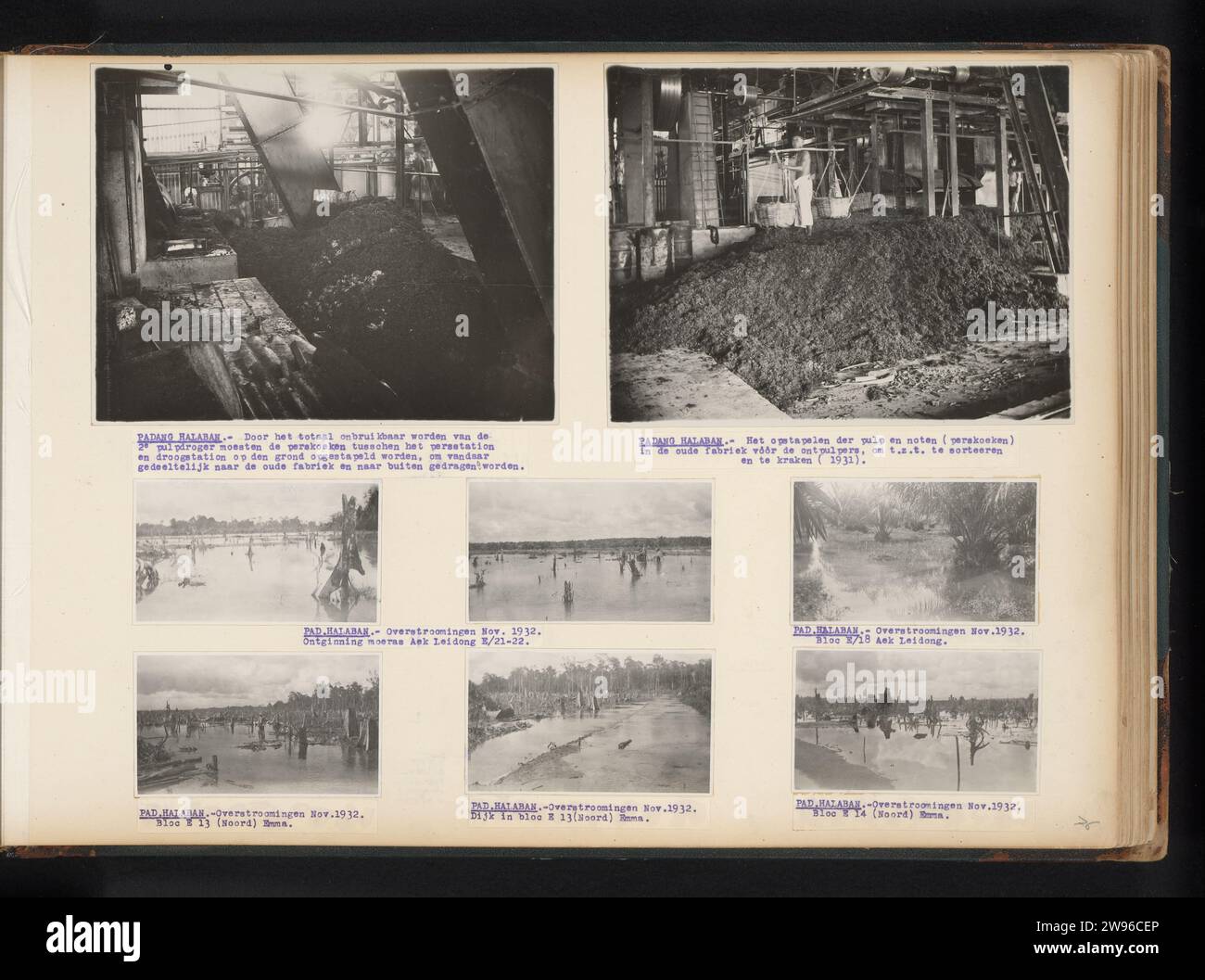 Damage to the Palm oil factory and Hoog Water Op Padang Halaban, 1931 ...