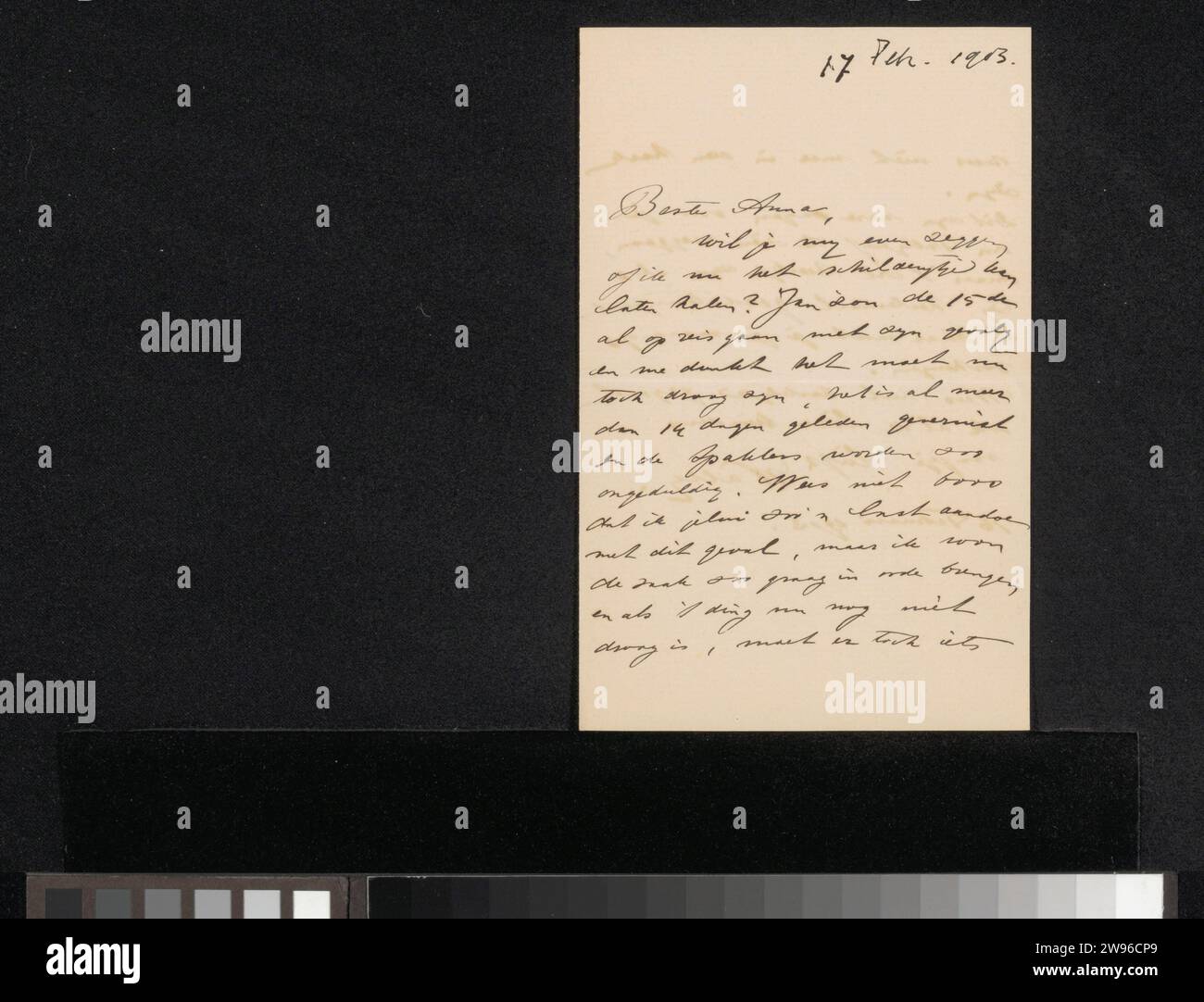 Letter to Anna Dorothea Dirks, Wally Moes, 1903 letter paper. ink ...