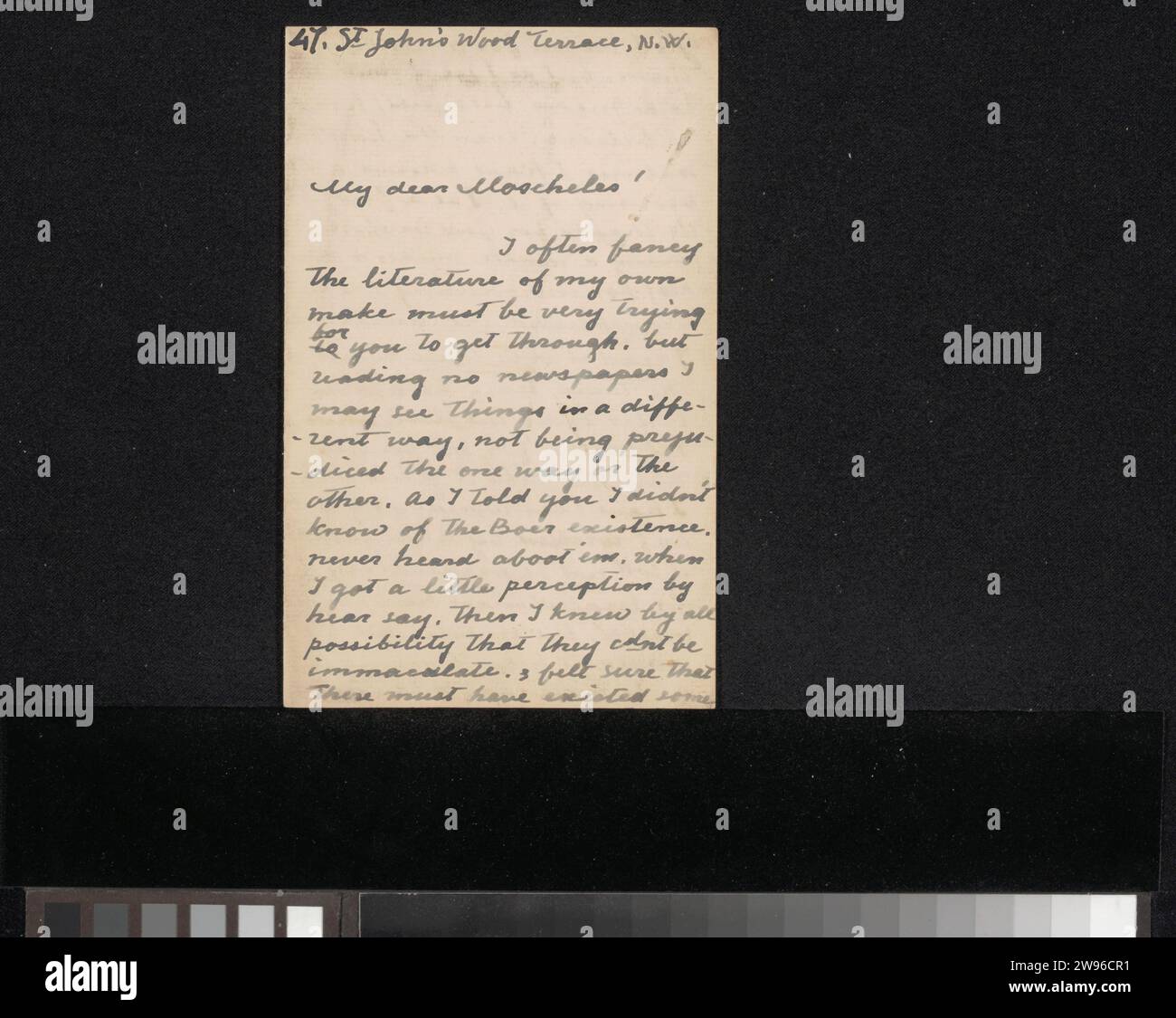 Brief Aan Felix Stone Moscheles, Matthijs Maris, 1888 - letter London ...