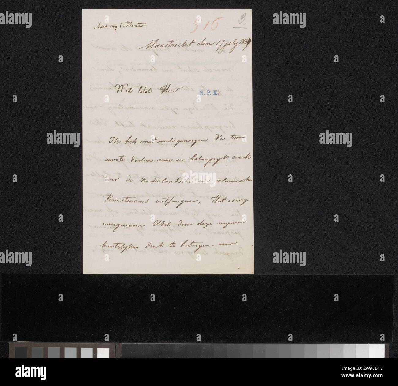 Letter to Christiaan Kramm, Alexander Schaepkens, 1859 letter ...