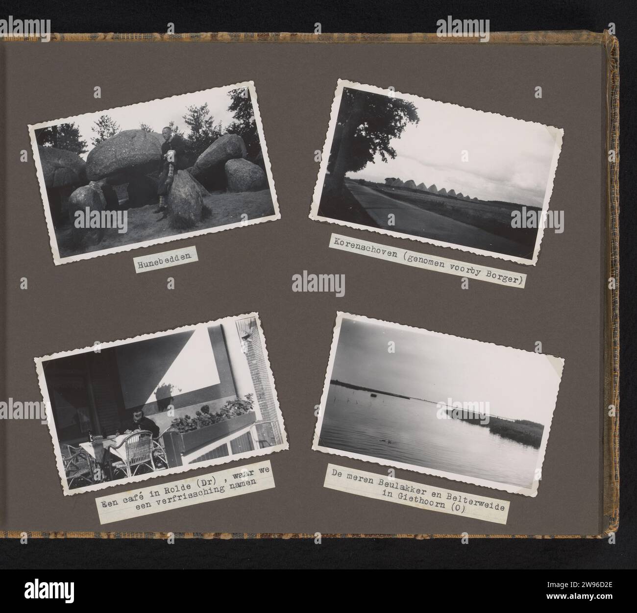 Hunebedden, Rolde and Giethoorn, Anonymous, 1939 photograph Album magazine with four photos in ...