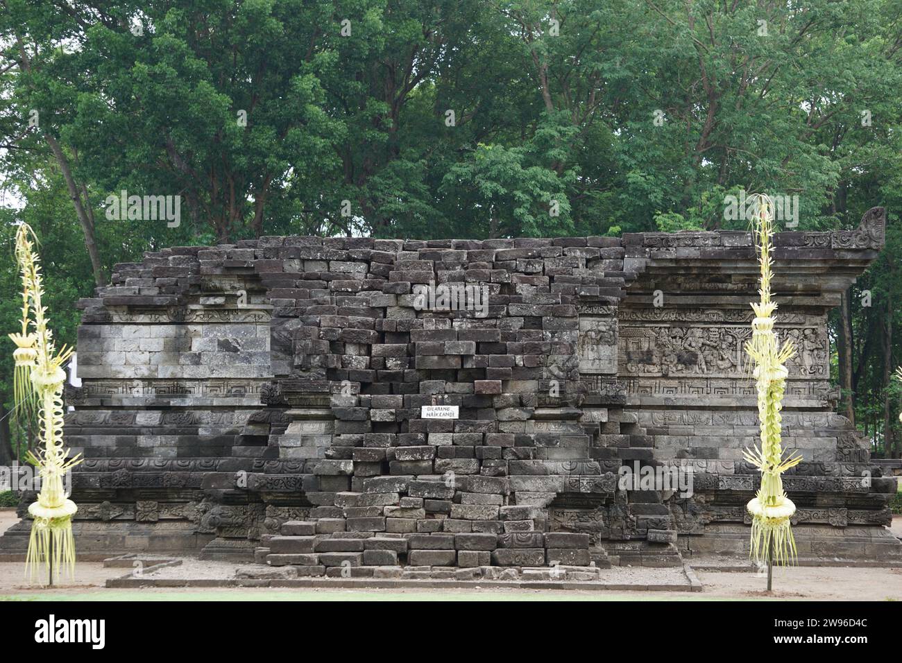 Relief on the wall of Tegowangi temple in Kediri, East Java. This ...