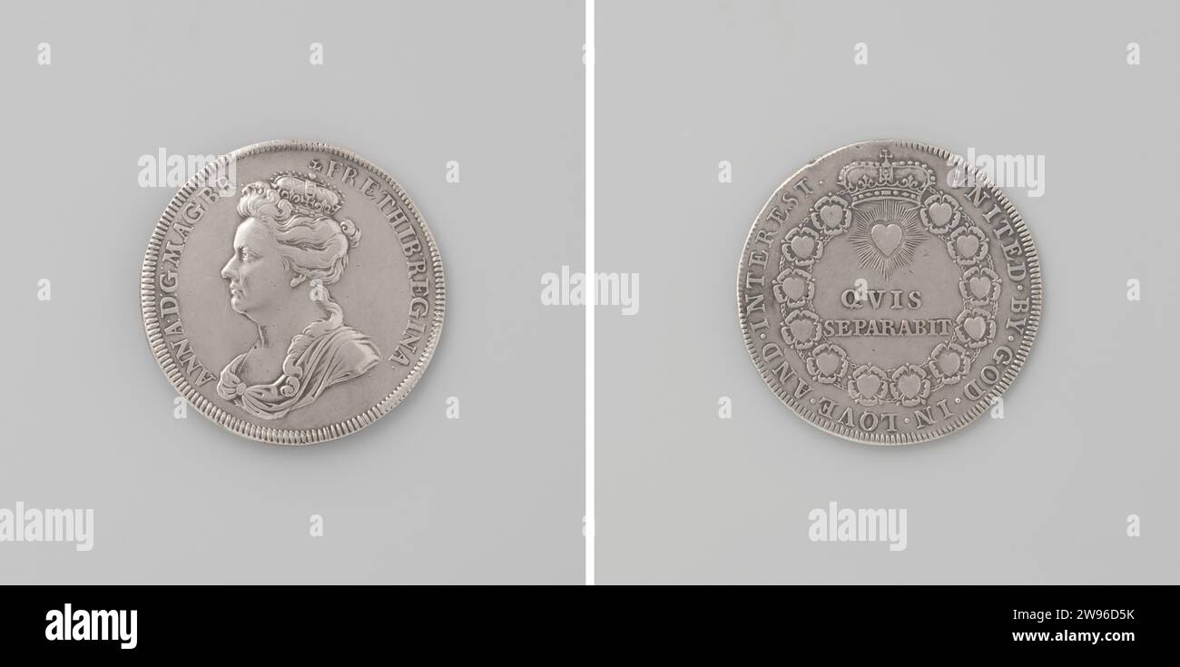 Anna chosen Queen of England, John Croker, 1702 history medal Silver ...