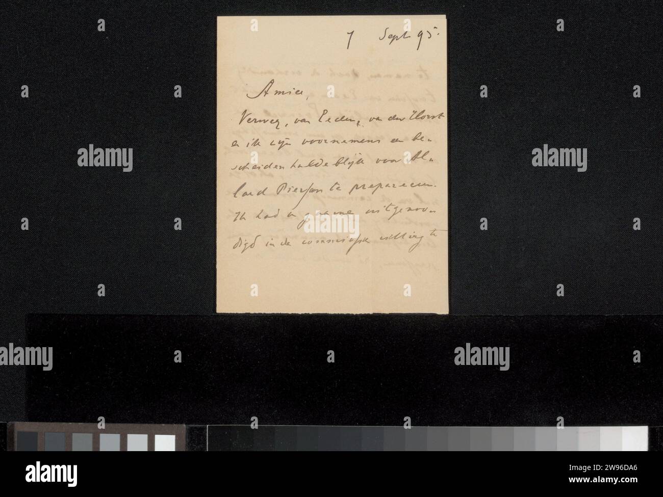 Letter to Jan Veth, Chap van Deventer, 1895 letter Amsterdam paper. ink ...