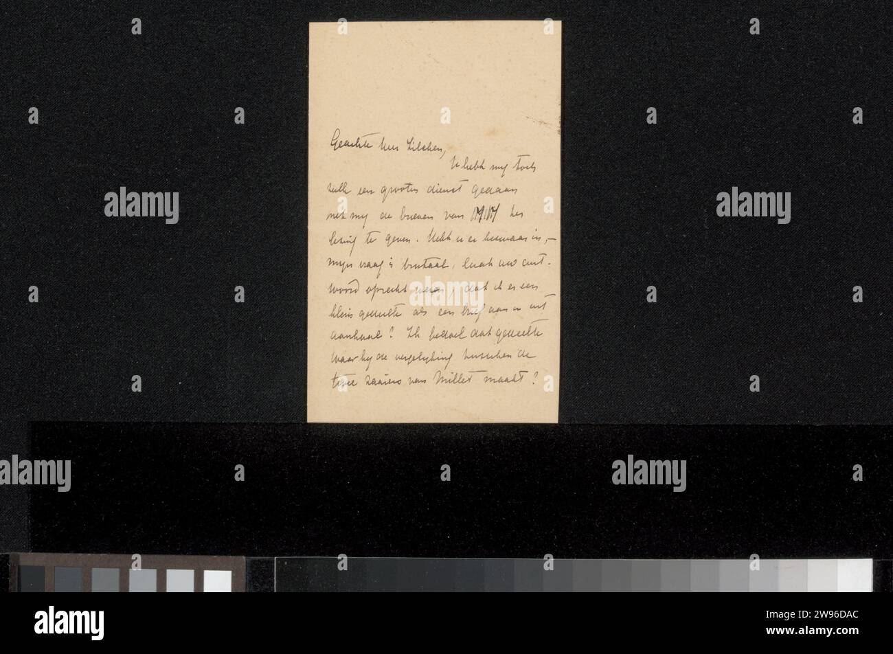 Letter to Philip Zilcken, 1899 letter The Hague paper. ink writing ...