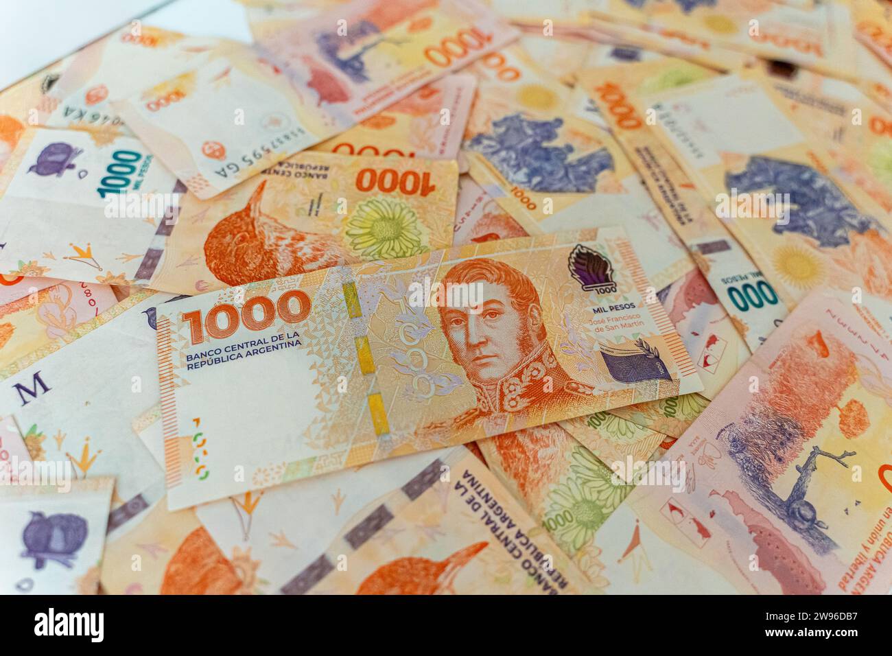 Close up view of the Argentina Peso bills, Argentina Currency ...