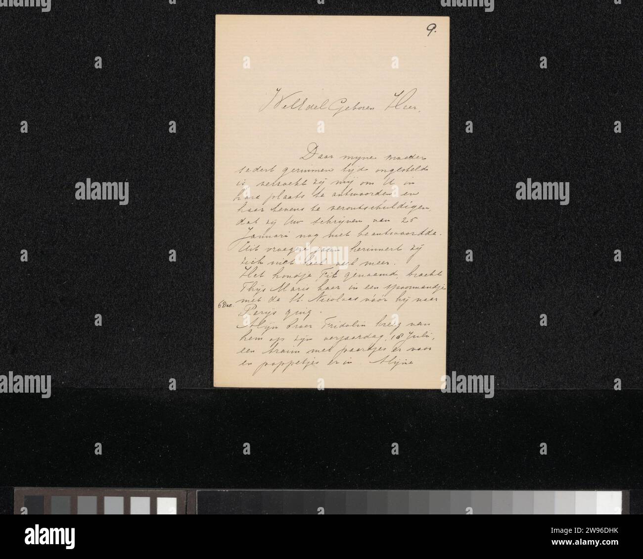 Letter to Pieter Haverkorn van Rijsewijk, Fridolina Johanna Barbara ...