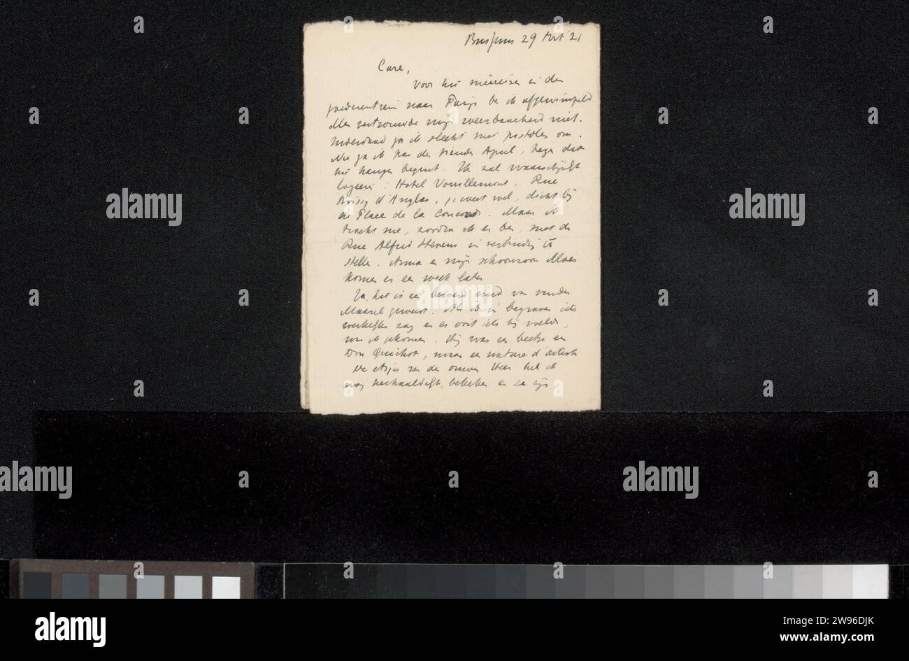 Letter to Isaac Israels, Jan Veth, 1921 letter Bussum paper. ink ...