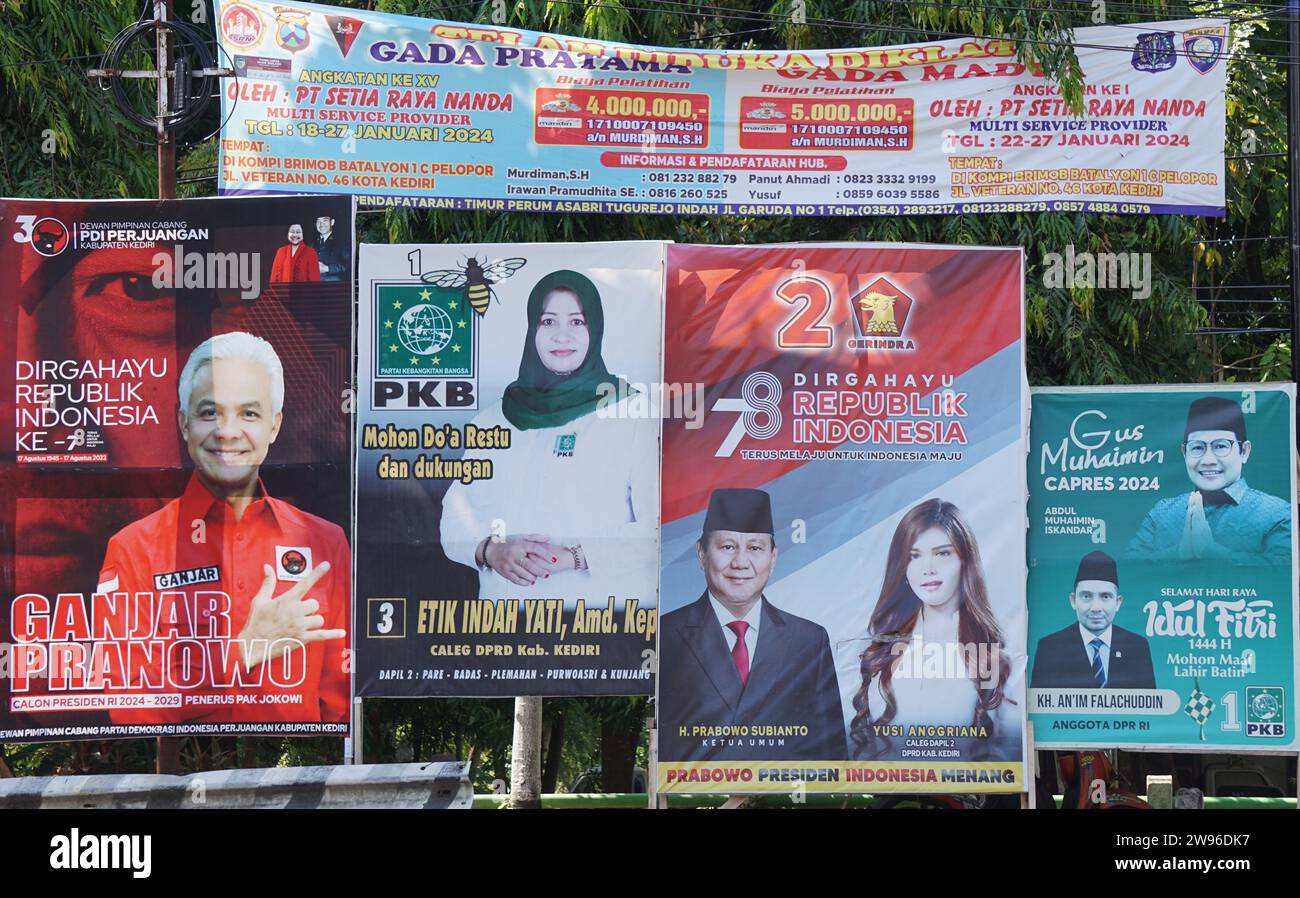 The election banners decorate the streets. the banner doesn't look ...