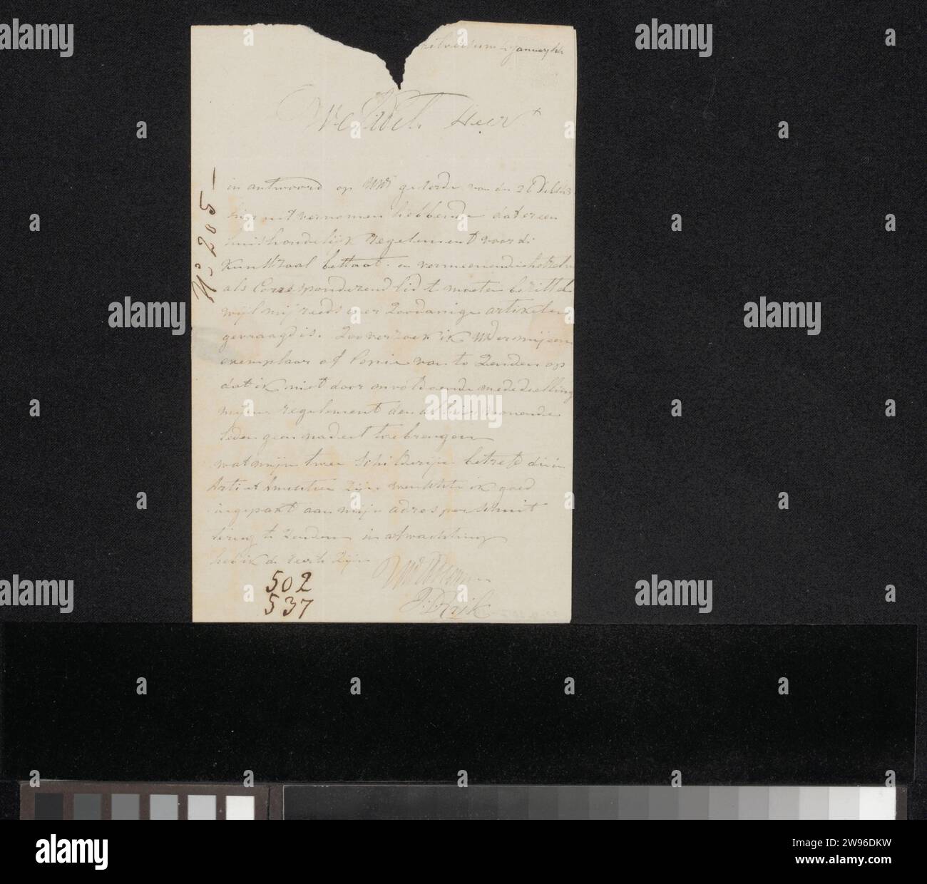 Letter to the committee of the Arti et Amicitiae Art Foundation, James ...