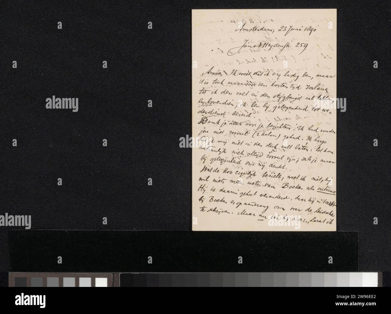 Letter to Jan Veth, Willem Kloos, 1890 letter Amsterdam paper. ink ...