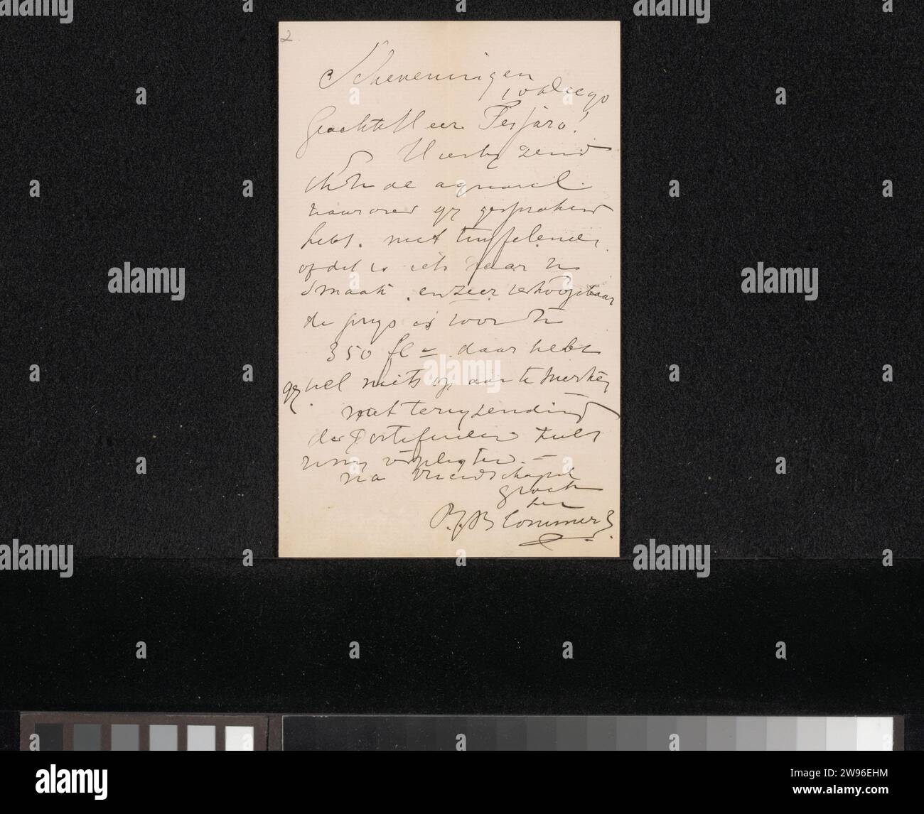 Letter to Filippo Tessaro, Bernardus Johannes Blommers, 1890 letter ...