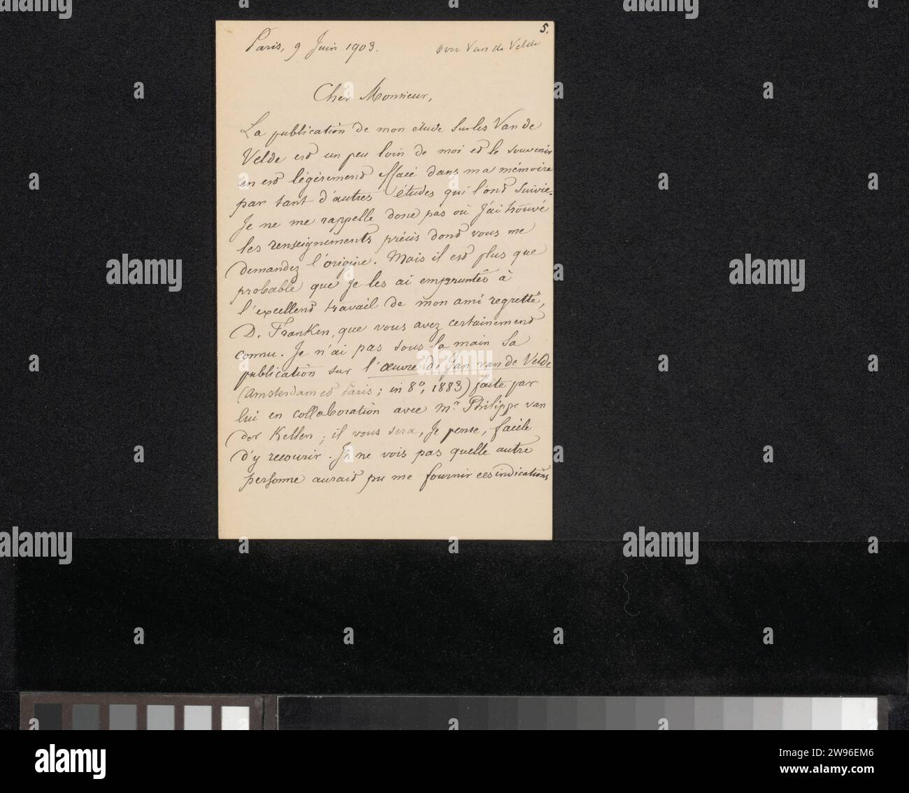 Letter to Pieter Haverkorn van Rijsewijk, François Émile Michel, 1903 ...