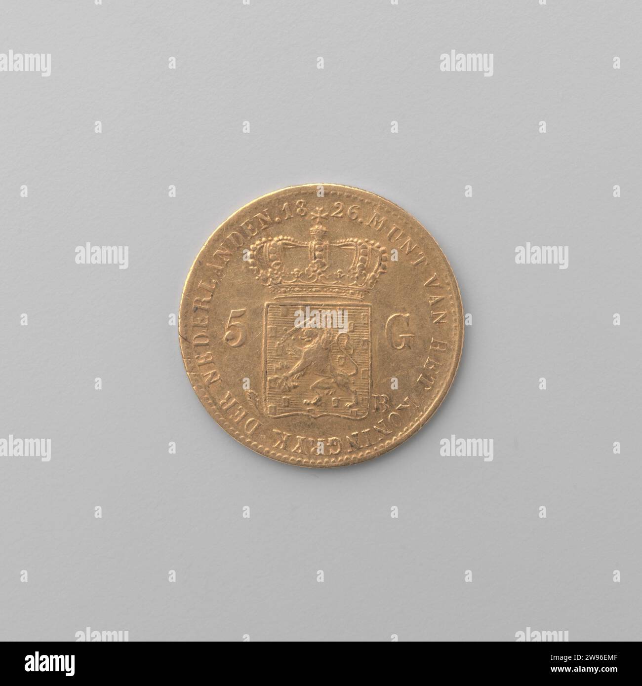 Dutch 5 guilders, 1826, Willem I (King of the Netherlands), 1826 coin ...