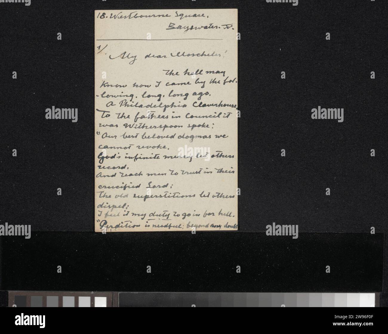 Brief Aan Felix Stone Moscheles, Matthijs Maris, letter London paper ...