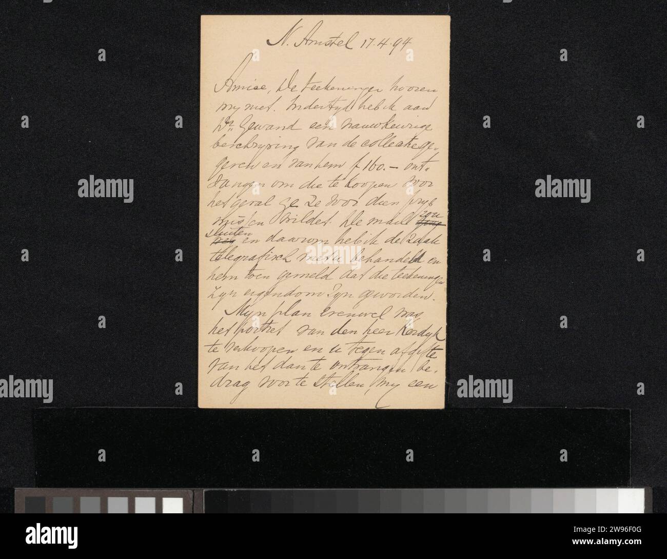 Letter to Jan Veth, Henri Gilius Samson, 1894 letter Nieuwer-Amstel ...