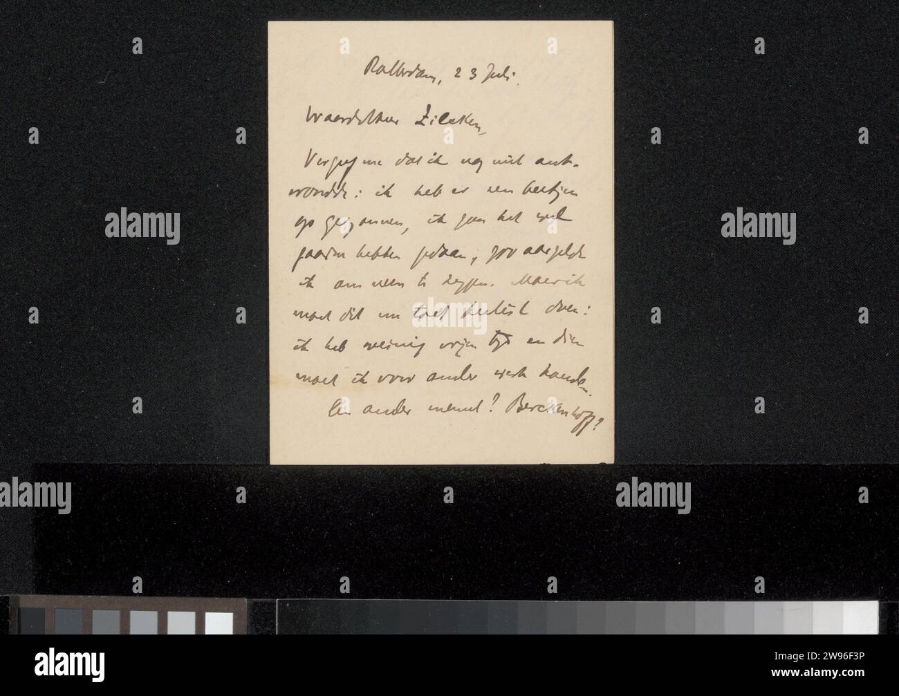 Letter to Philip Zilcken, 1900 letter Rotterdam paper. ink writing ...
