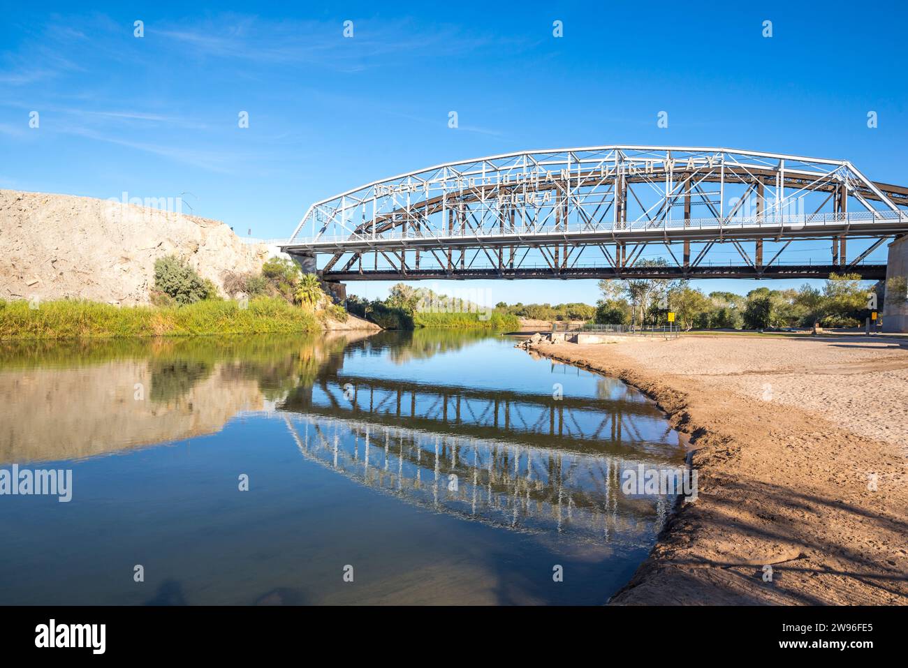 Ocean to Ocean Highway Bridge. Yuma county, Arizona, USA Stock Photo ...