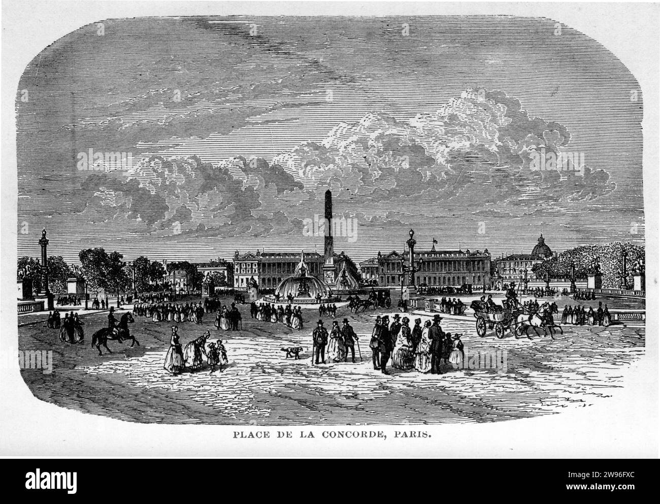 Engraving of the Place de la Concorde, Paris, France, published 1878 ...