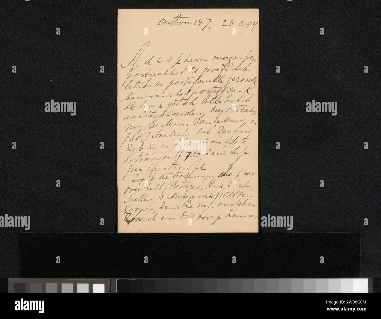 Letter to Jan Veth, Henri Gilius Samson, 1894 letter Nieuwer-Amstel ...