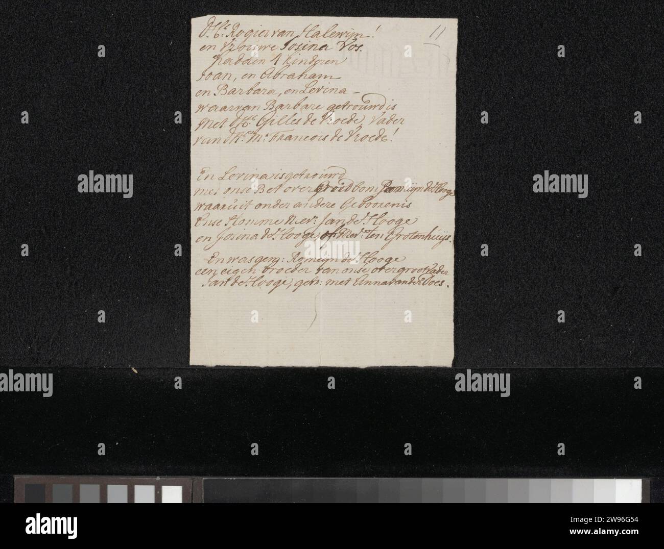 Handwriting concerning the De Hooghe family, Anonymous, 1700 - 1799 ...