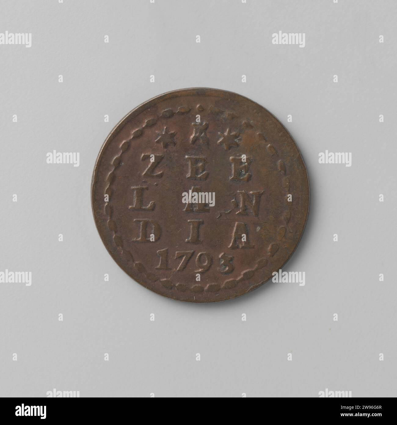Zeeuwse Dang, 1793, Province of Zeeland, 1793 coin Copper mint. Front ...