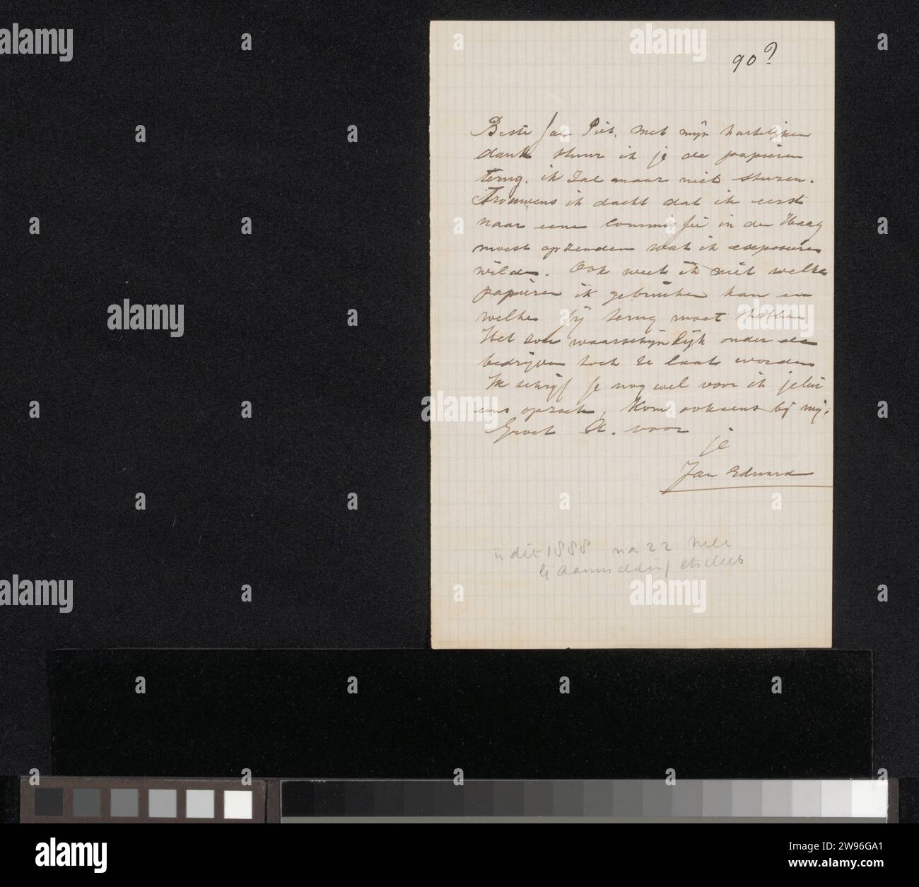Letter to Jan Veth, Eduard Karsen, 1870 - 1925 letter Amsterdam ink ...