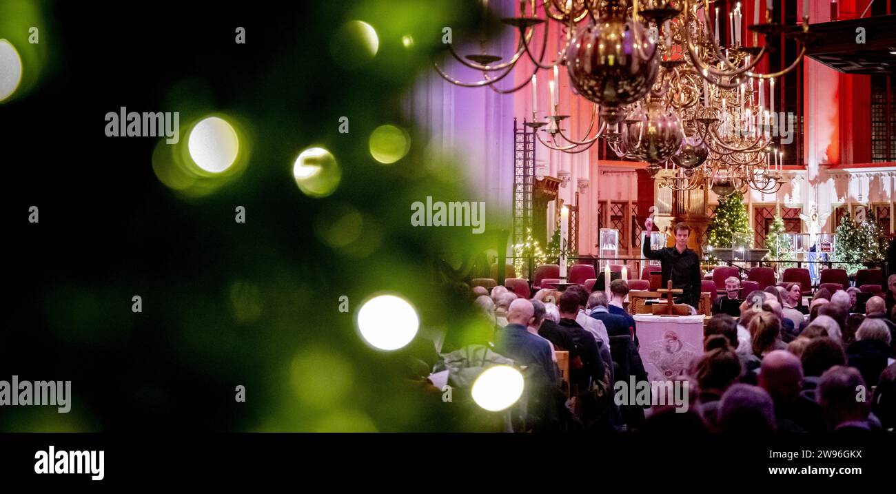 NIJMEGEN - A Christmas night service in the Stevenskerk. On Christmas ...