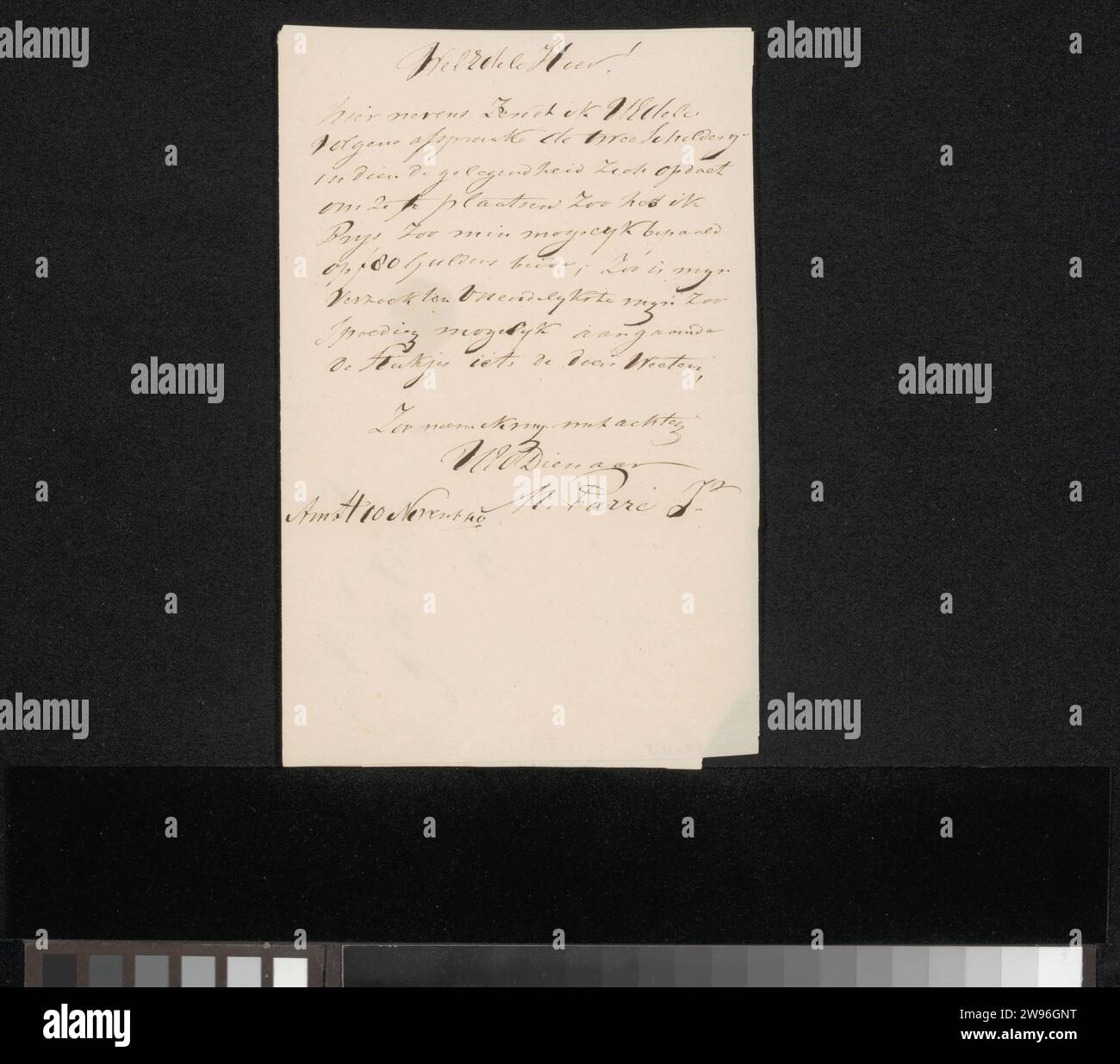 Letter to Unknown, Matthias Parré, 1840 letter Amsterdam paper. ink ...