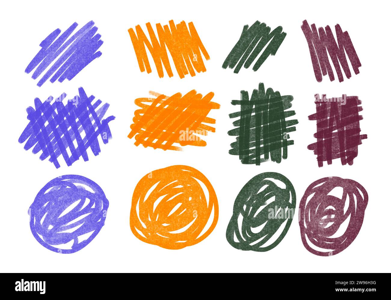 Set markers colored stripes and spots on white background for wrapping ...