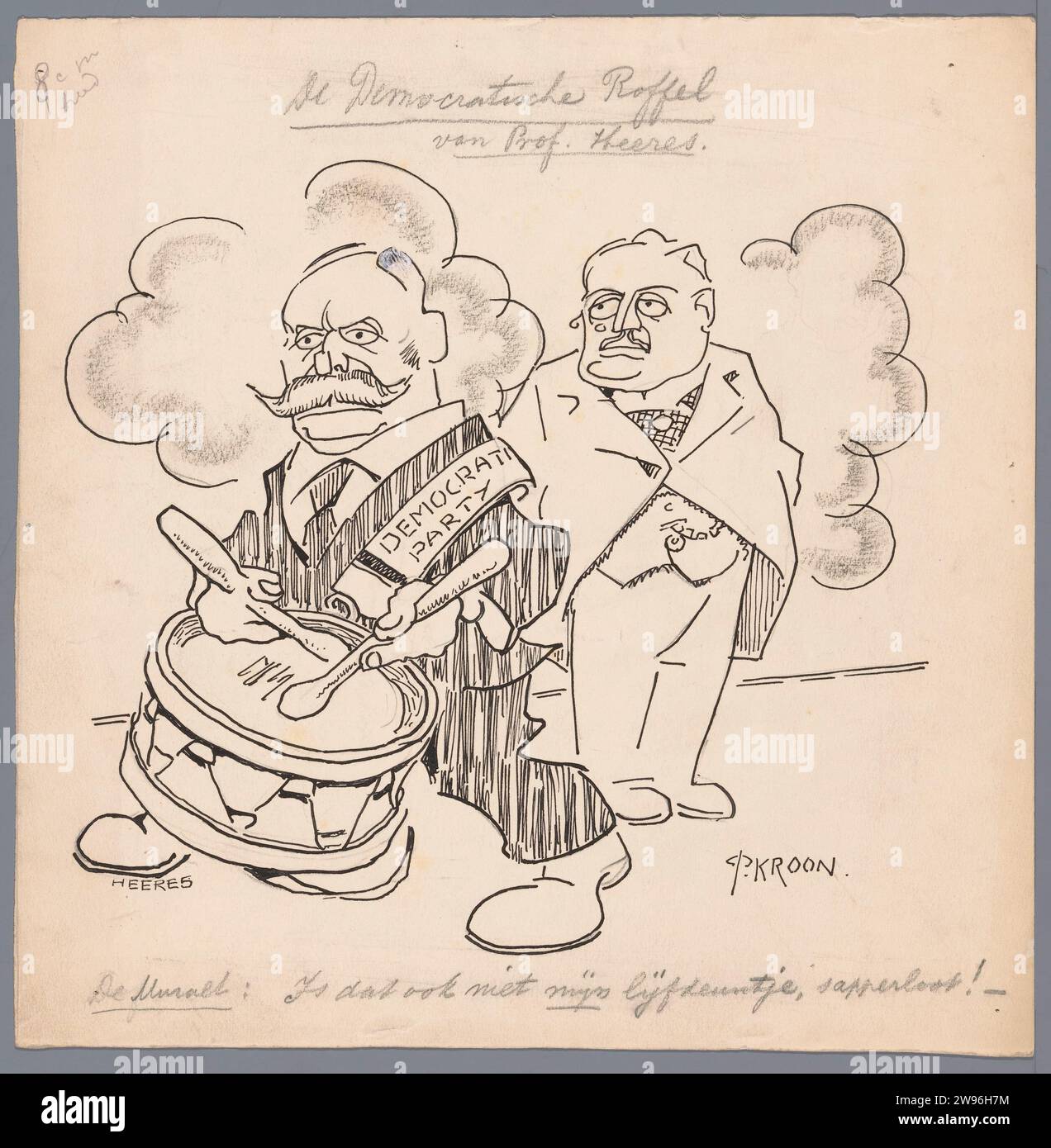 Heeres founded the Democratic Party, 1921, Patricq Kroon, 1921 drawing ...